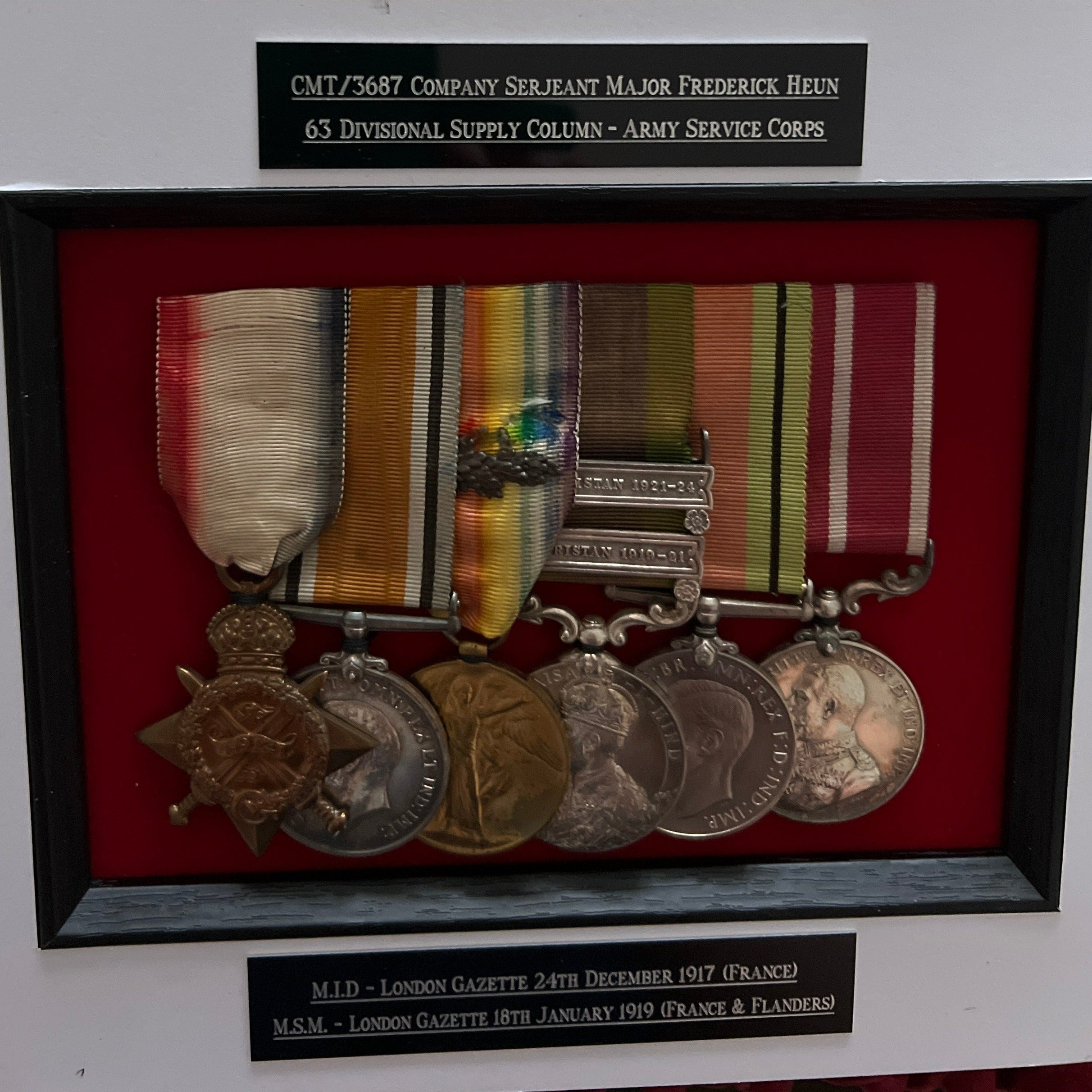 Company Sergeant Major Frederick John Murphy Huen, 63 Divisional Suppl – BuyMilitaryMedals.com