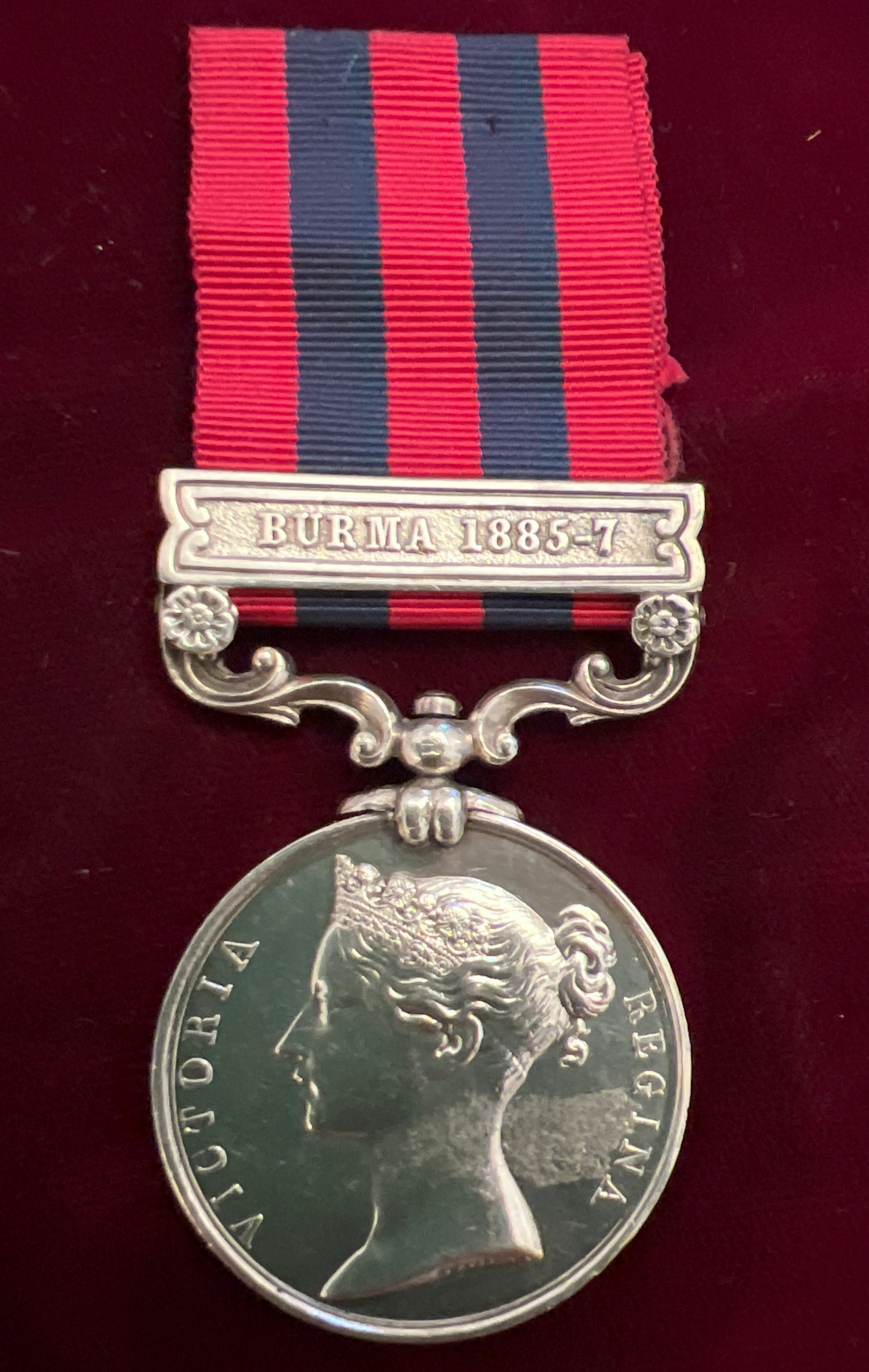 India General Service Medal, Burma 1885-7 bar, to 961 Sergeant J. Rawl ...