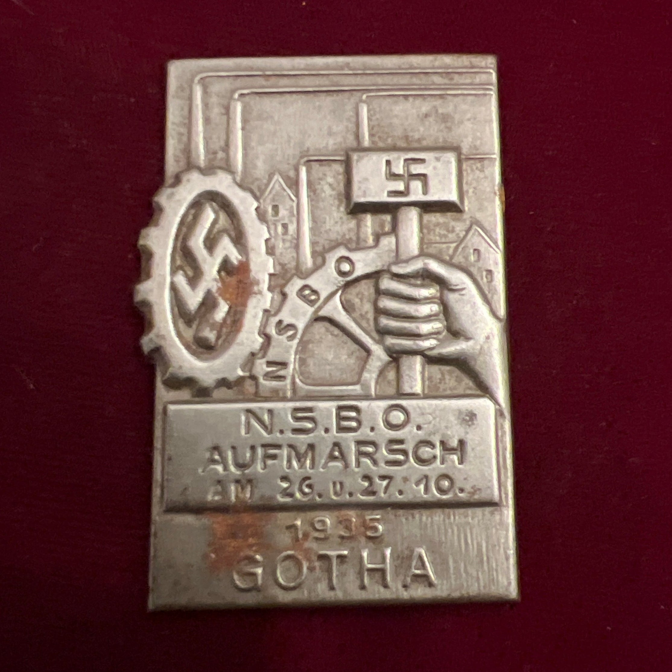 Nazi Germany, N.S.B.O. Labour Rally Badge, no pin – BuyMilitaryMedals.com