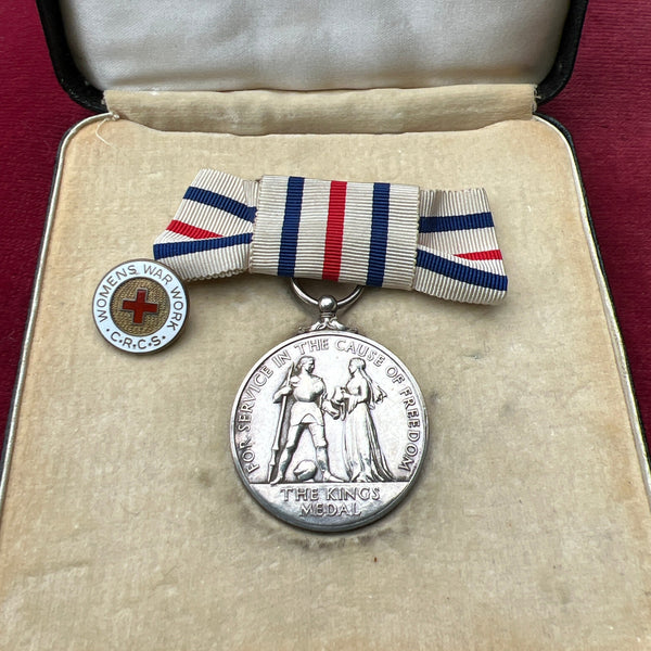 King's Medal for Service in the Cause of Freedom, on ladie's bow, with ...