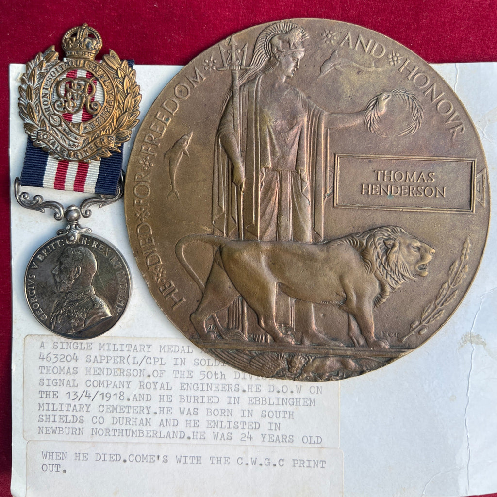 Military Medal to Sapper/ Lance Corporal Thomas Henderson, 50 Division ...