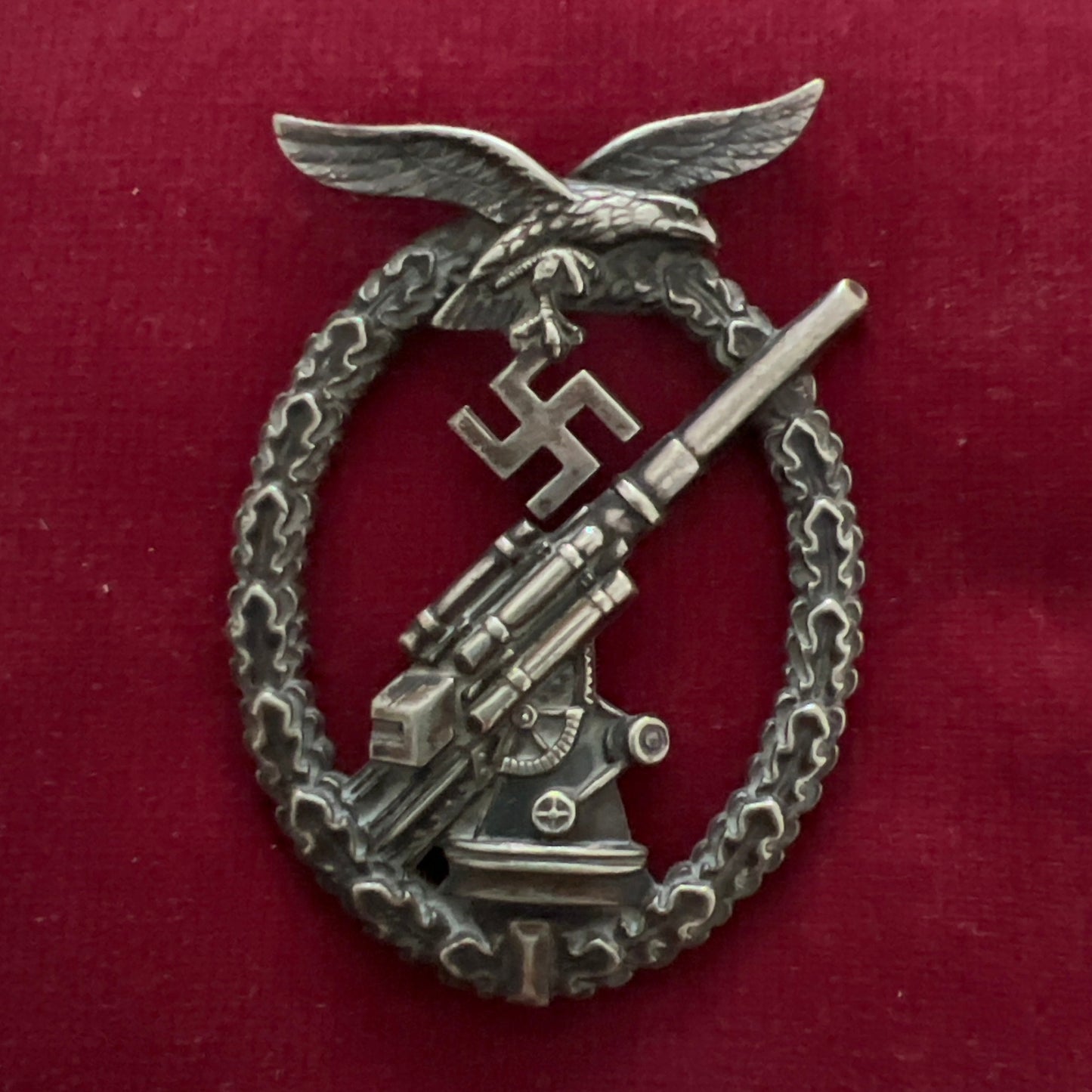 Nazi Germany, early Luftwaffe Flak Badge, pin and hook missing, a good ...