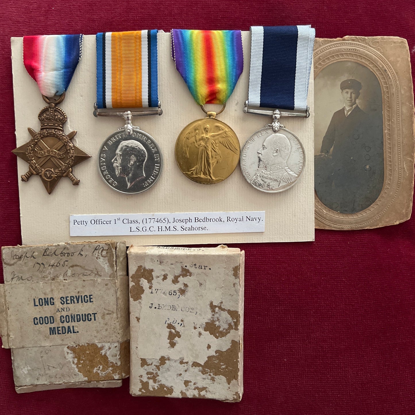 Group of 4 to Petty Officer 1st Class 177465 Joseph Bedbrook, LSGC Med ...