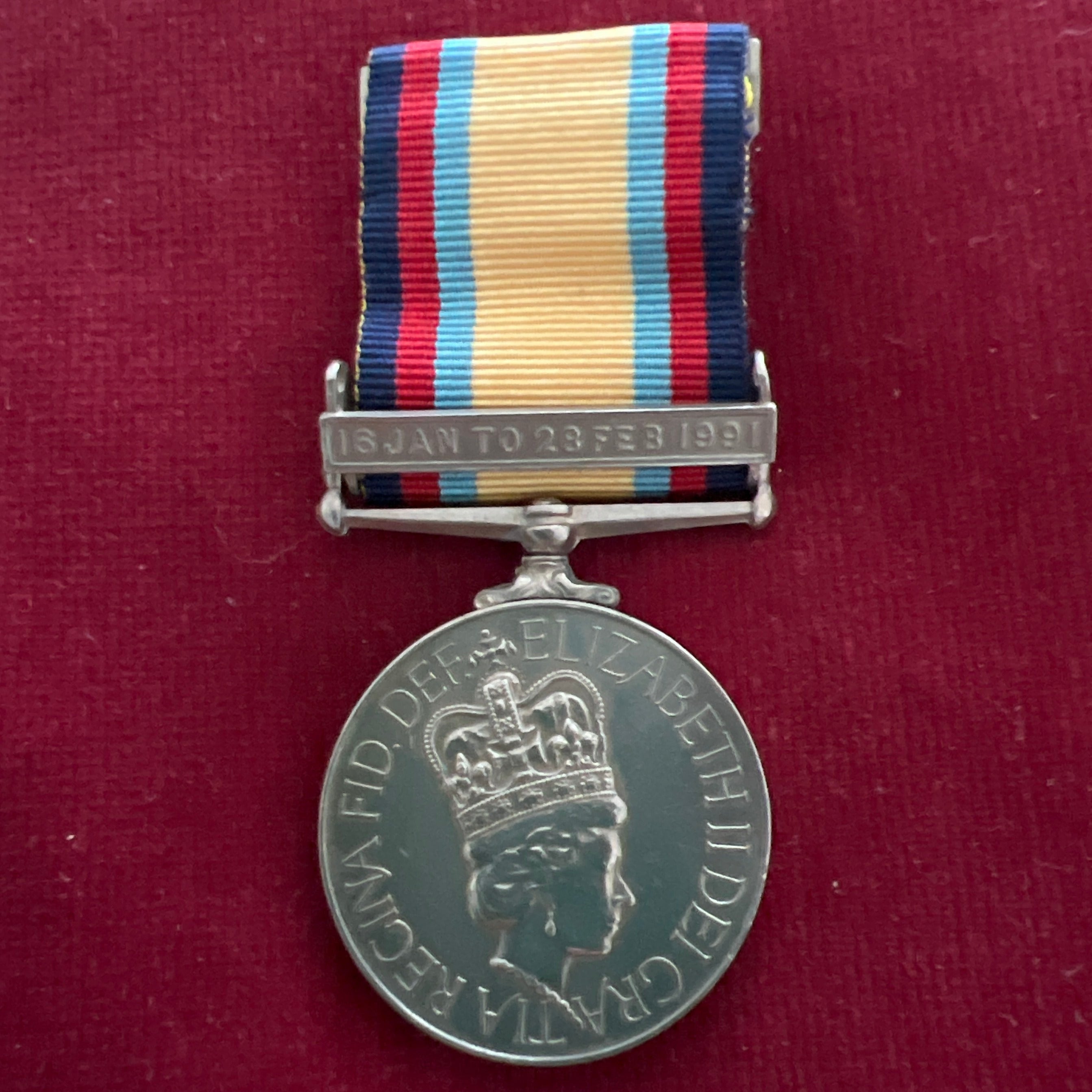 Gulf War Medal, 16 Jan-28 Feb 1991 clasp, to Plt. F. F. Ghebaru, Sp. M ...