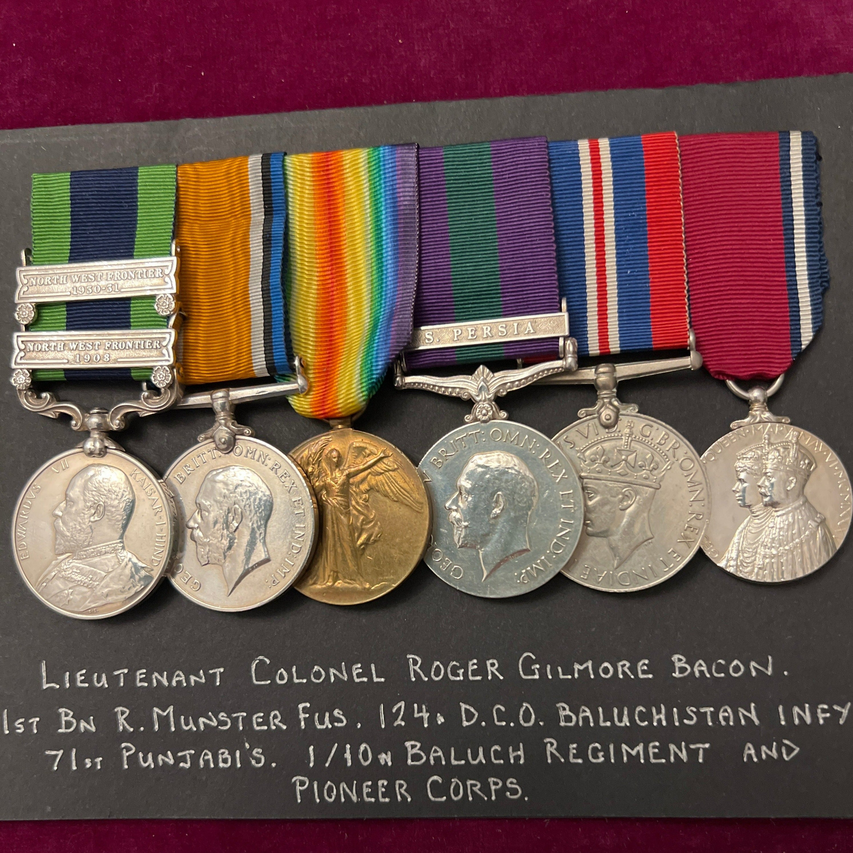A fine group of 6 to Lieutenant Colonel Roger Gilmore Bacon, 1 Battali ...