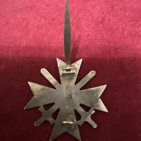 Nazi Germany, War Merit Cross with swords, maker marked no.3, small re ...