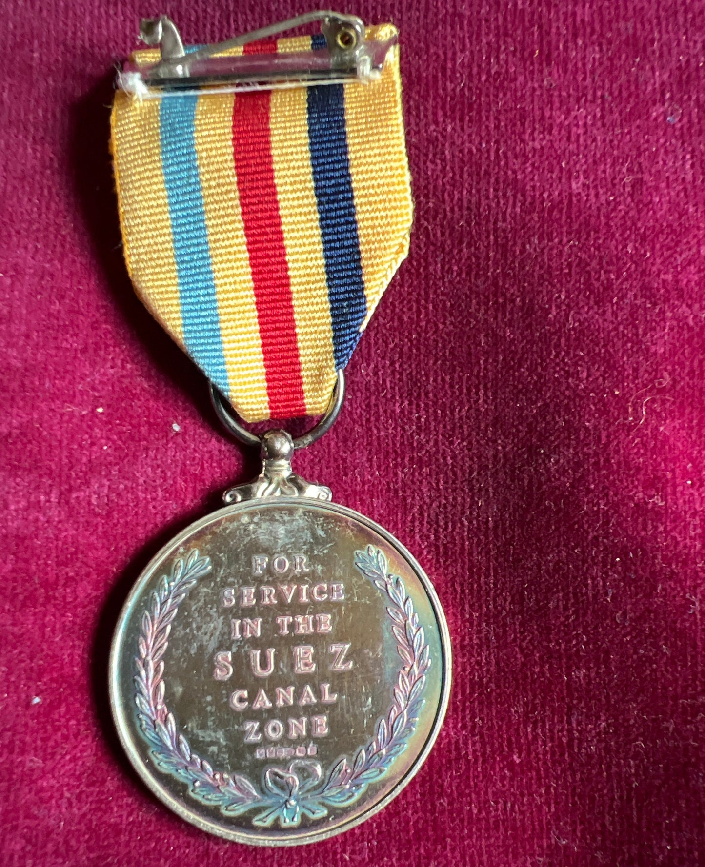 Suez Canal Zone Medal, silver hallmark – BuyMilitaryMedals.com