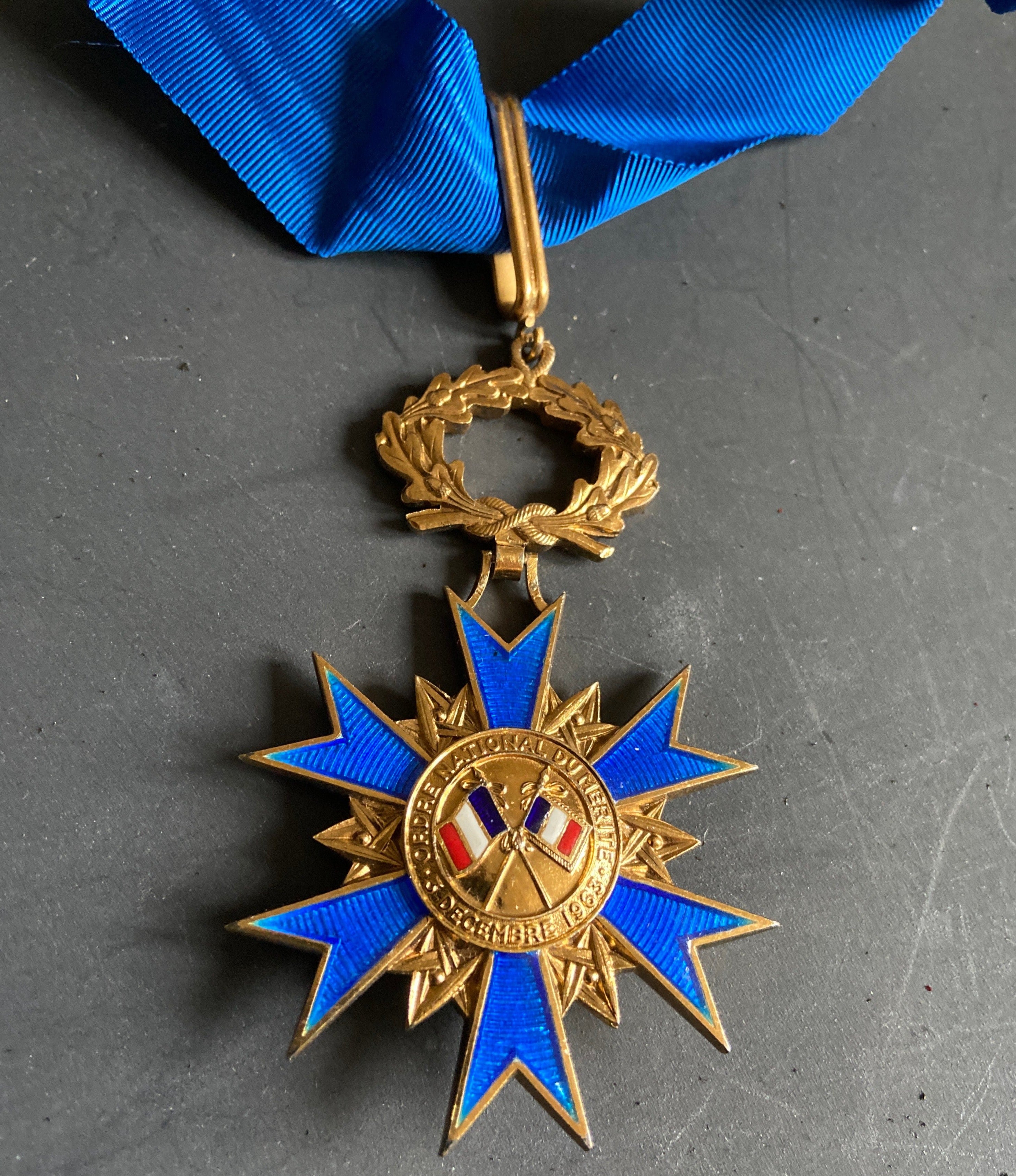 France, Order of National Merit, commander class, neck badge, silver g ...
