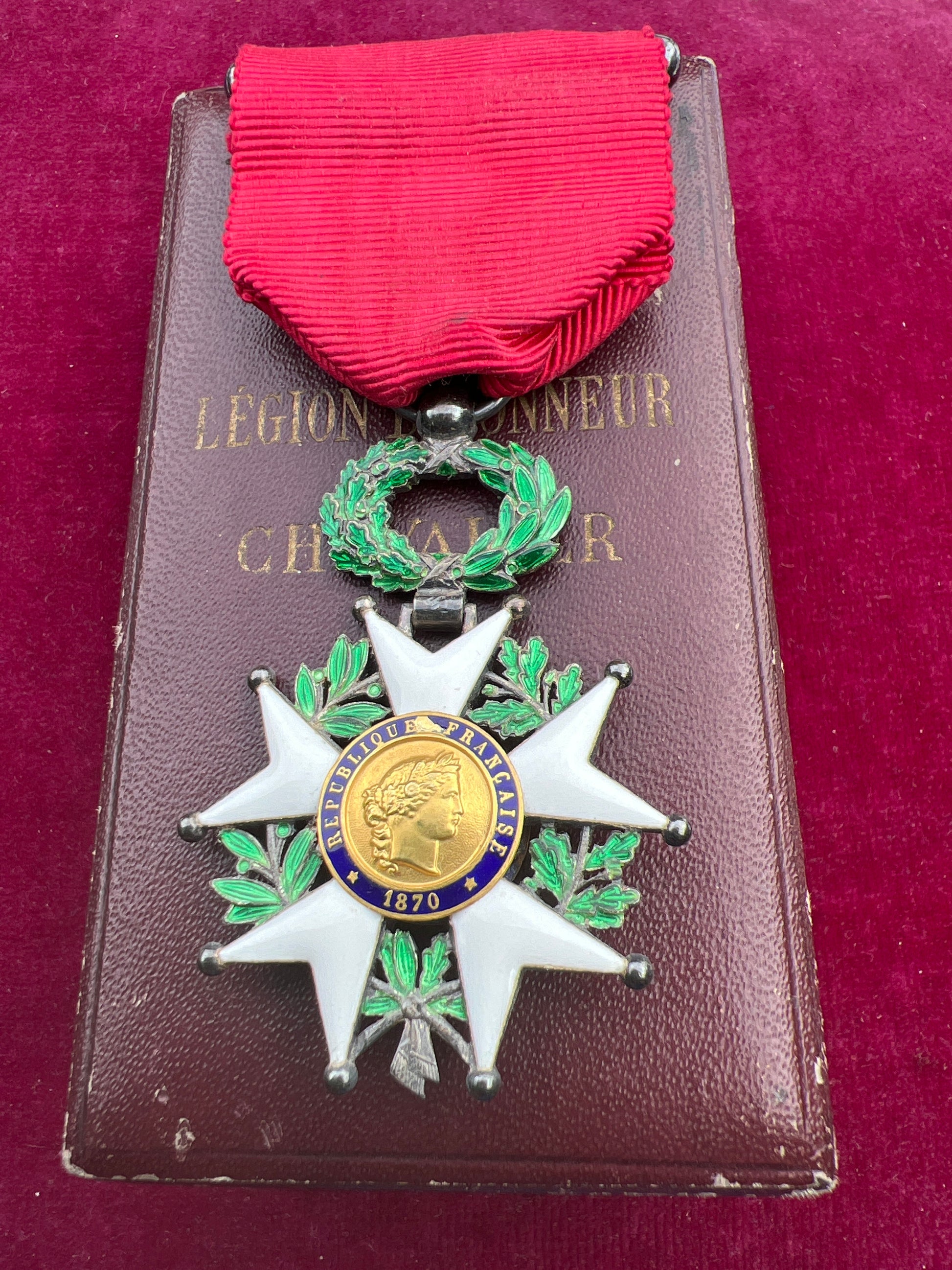 France, Legion of Honour, knight's badge, in box of issue, WW1 type ...